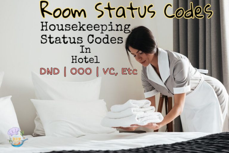 Room Status Codes List Used in Housekeeping Department (Hotel)