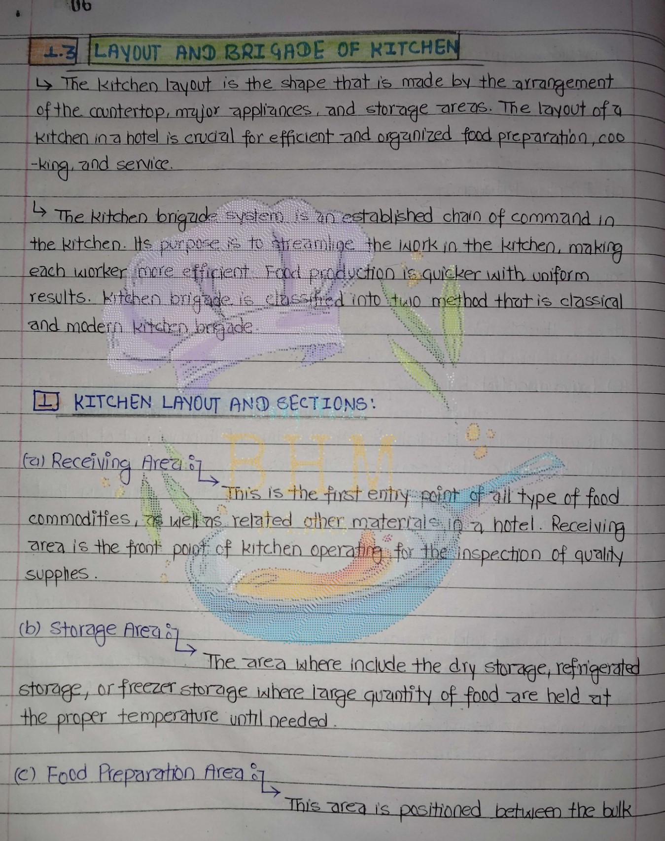 Kitchen & its Types, Layout and Brigade - Study Notes IHM & BHM