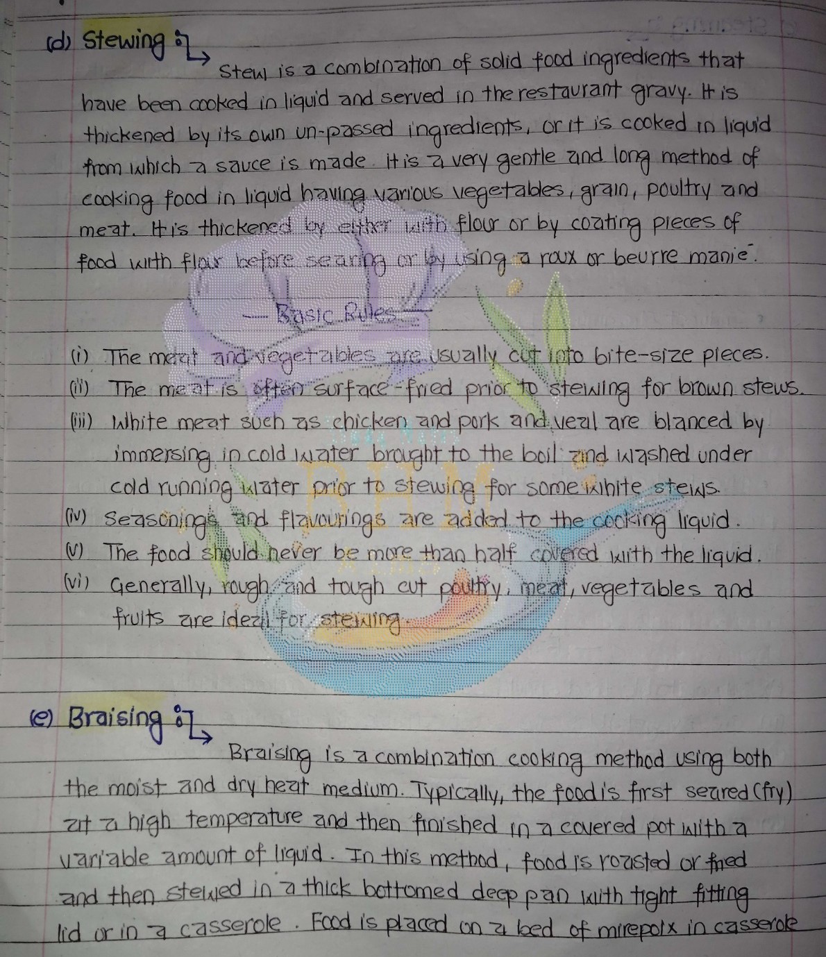 Principles of Cooking - Food Production Notes for IHM and BHM