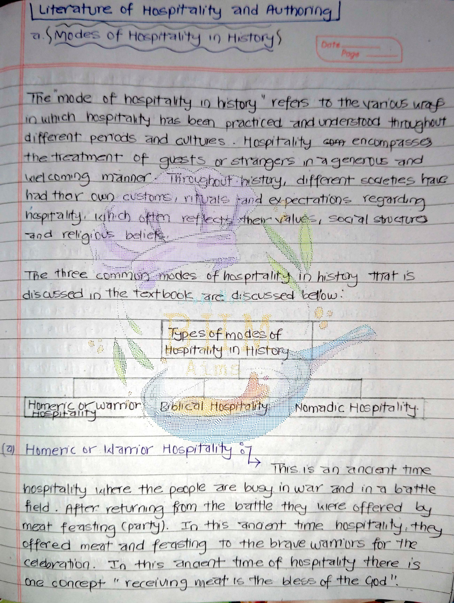 Modes of Hospitality in History - English Study Notes - BhmAims